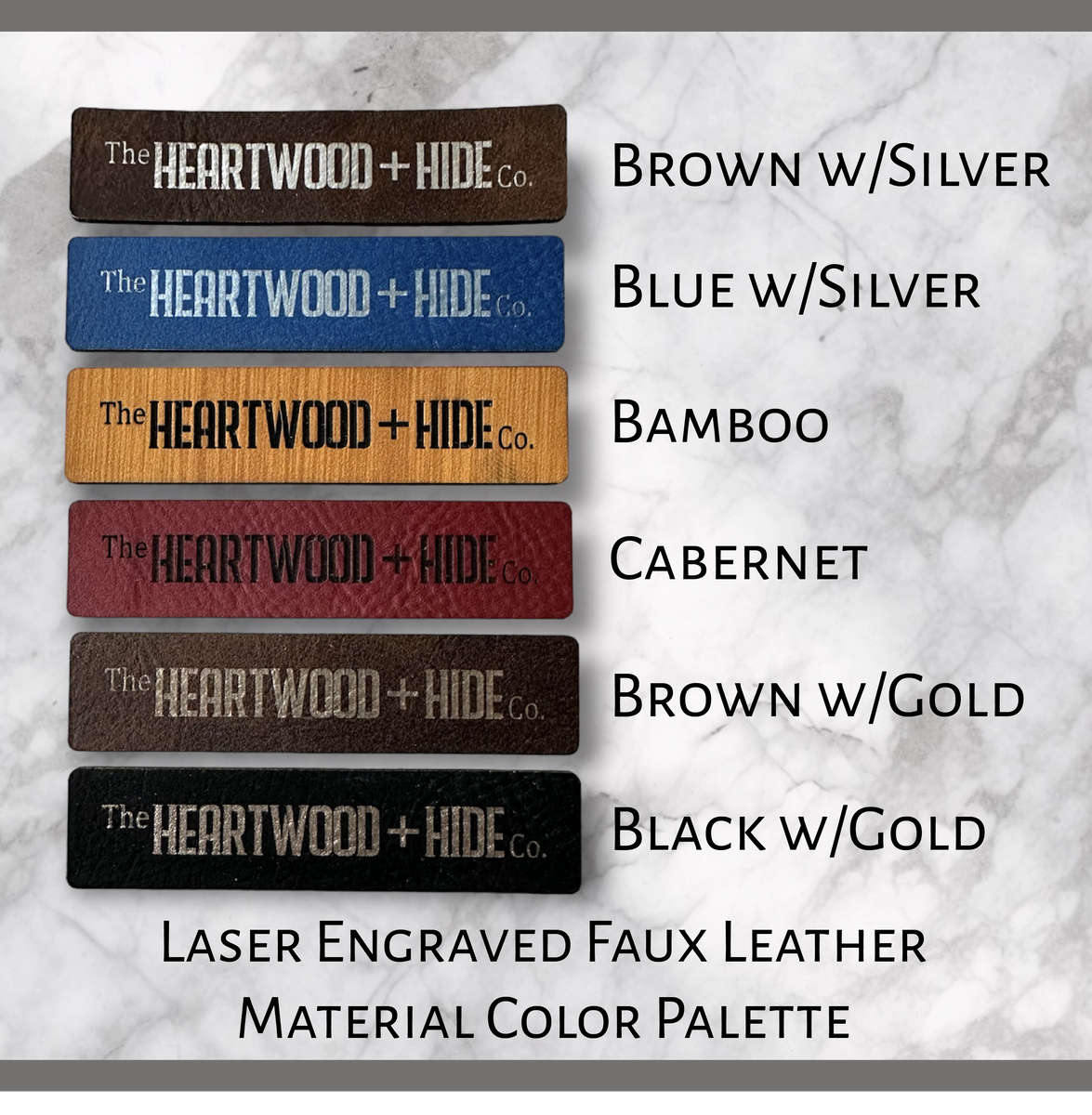 Custom Engraved Faux Leather Bag Tags – The Heartwood and Hide Company